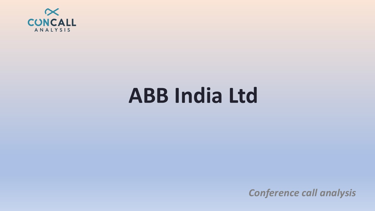 ABB India Ltd Q3 FY25 concall analysis - Concall Analysis